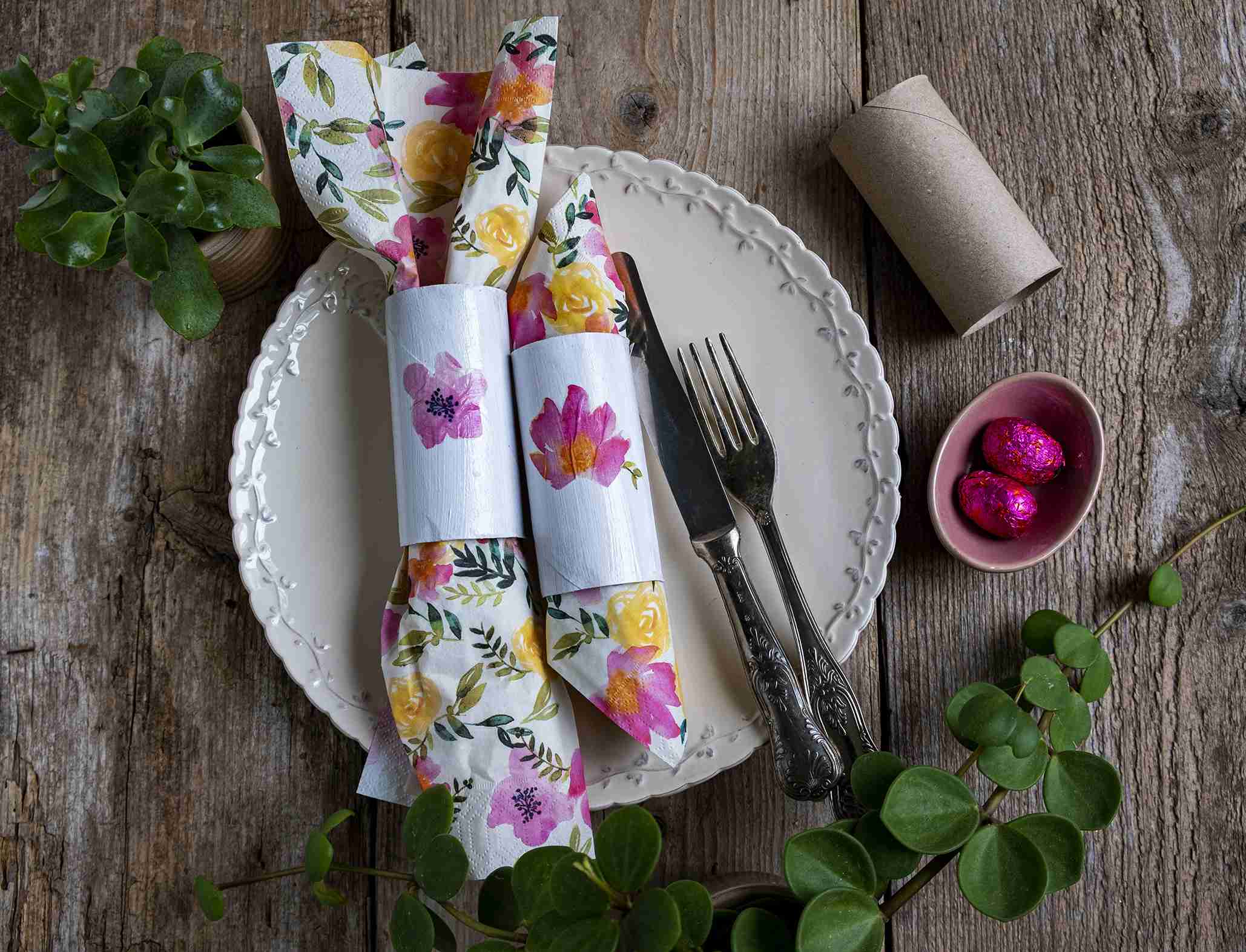 Tafeldecoratie van wc-rol, een low budget Diy - Seizoenen Blog